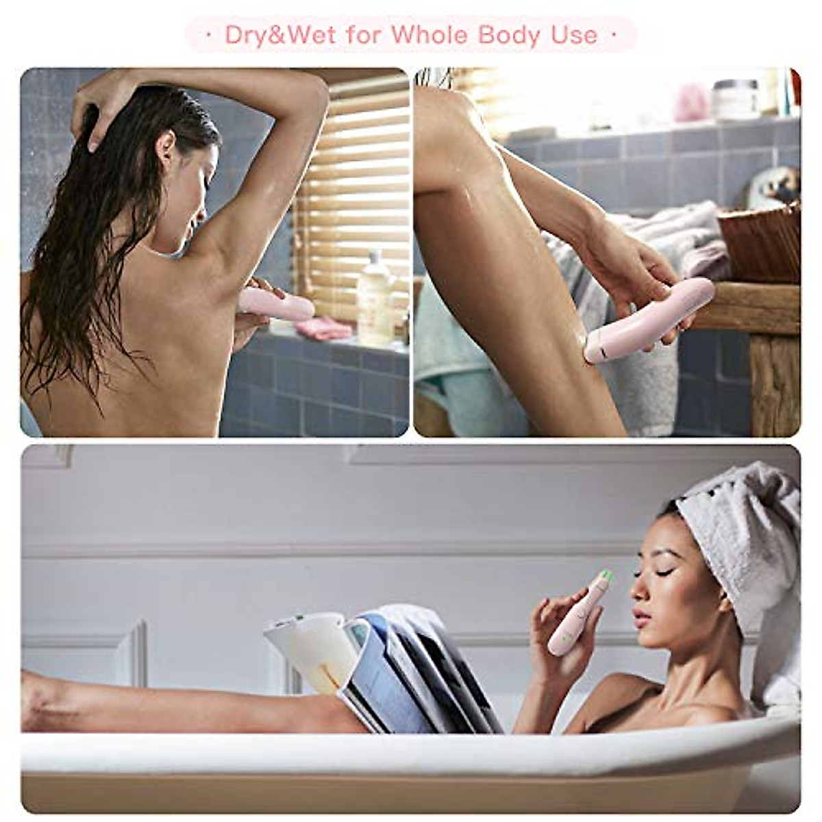 Electric Razor for Women brori Shavers Bikini Trimmer Body Hair Removal 3 in 1 Rechargeable Wet & Dry Painless Cordless for Legs and Underarms, with 2 Speed Childproof Lock