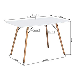 CozyCasa 7.2 Inch Kitchen Dining Table Modern Dining Table for Small Spaces Home Office Kitchen Dining Room Cafe, Simple Dinner Table in White, 7.2 Inch