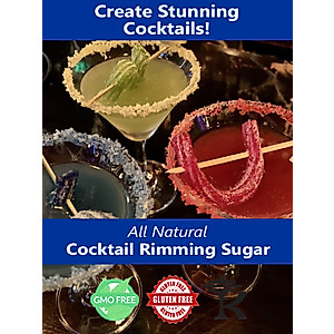 Snowy River Pink Cocktail Rimmer - Naturally Colored Pink Cocktail Sugar, Beverage Rimmer, Margaritas, Kosher (3oz Pink)