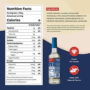 Torani Sugar Free Coffee Syrup, Vanilla Flavored Syrup for Drinks, Zero Calorie, Pump Included, 25.4 Fl Oz