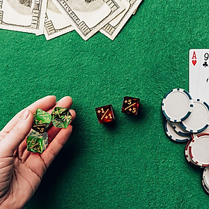 48 Pieces MTG Dice Counter Magic The Gathering Counters +1/+1 Dice Tokens Set Loyalty Life Gifts for Cards Gaming Accessories (Ruby, Emerald)