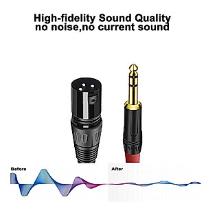 (2PACK/11.8inch) XLR to 1/4 TRS Stereo Adapter,XLR Male to 1/4 Inch (6.35mm) Stereo Balanced Microphone Stereo Audio Converter AdapterCable