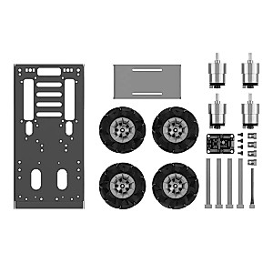 Hiwonder 4WD Vehicle Chassis Large Metal Bracket Mecanum Wheel Kit Arduino, Raspberry Pi, ROS Robot with 8V Encoder Geared Motor Kit