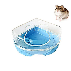 PINVNBY Hamster Bathroom Gerbil Plastic Sand Dry Bath Container Small Animal Sauna Toilet Sandbox  with Scoop for Hamster Gerbil Rat Mice and Small Animal