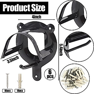 FVLFIL DEVIER 6PCS Horse Bridle Rack,Bridle Hooks for Tack Room,Horse Tack and Supplies,Horse Blanket Rack,Bridle Holder Wall Mount with Tubes and Screw,Metal