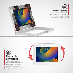 CTA Digital PAD-CURVEW Tablet Stand and Wall Mount with Paragon Enclosures (White)