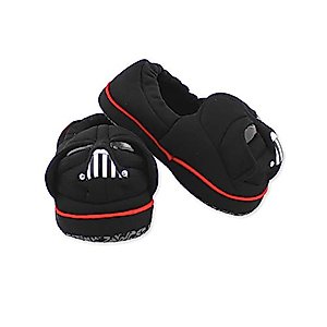 Josmo Kids Star Wars Darth Vader Toddler Boy's Plush A-Line Slippers with 3D Head (11-12 M US Little Kid, Black)