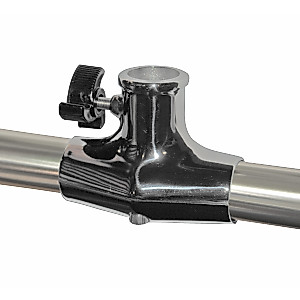 TAYLOR MADE PRODUCTS Taylor Made Boat Flag Pole Socket Rail Mount, Stainless Steel for 1/8" to 1-1/4" Rails, 1" Flag Staff with Thumb Screw, Adjustable to Any Angle, Perpendicular Mount - 974