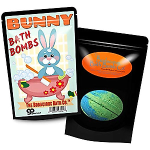 Gears Out Bunny Bath Bombs - Cute Rabbit Design - XL Bath Fizzers for Kids - Green and Blue, Mermaid Kiss Scent, 2 pk