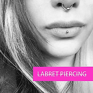 Prjndjw 48Pcs Lip Rings 16G Surgical Steel Labret Studs Monroe Ring Piercing Jewelry for Women Men Conch Cartilage Tragus Helix Earring Barbells 10MM Glow in the Dark