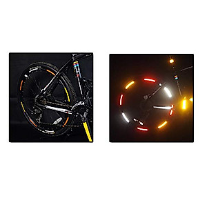 LESOVI Reflective Stickers, Reflective Decals, Waterproof Adhesive Decals, Bike Reflective Tape, Night Safety Stickers for Bicycle，Wheelchairs，Motorbike，Helmet，Stroller，Scooter (27 PCS Bike Reflector)
