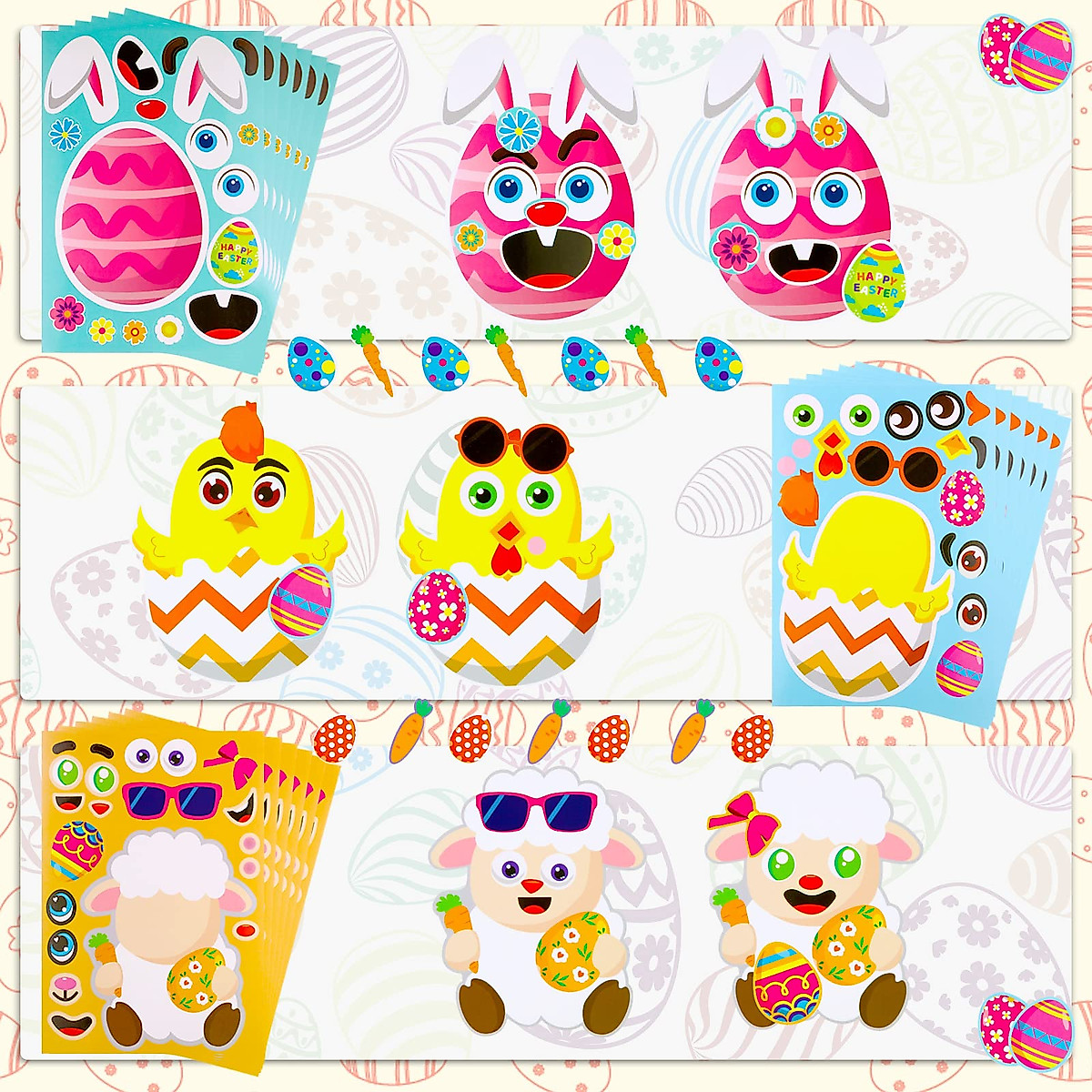 Zonon Make a Sticker for Kids, 36 Sheets Make an Face Animal Face Decals, Make Your Own Stickers for Birthday Party Favors, Boys Girls School Reward(Cute Style)
