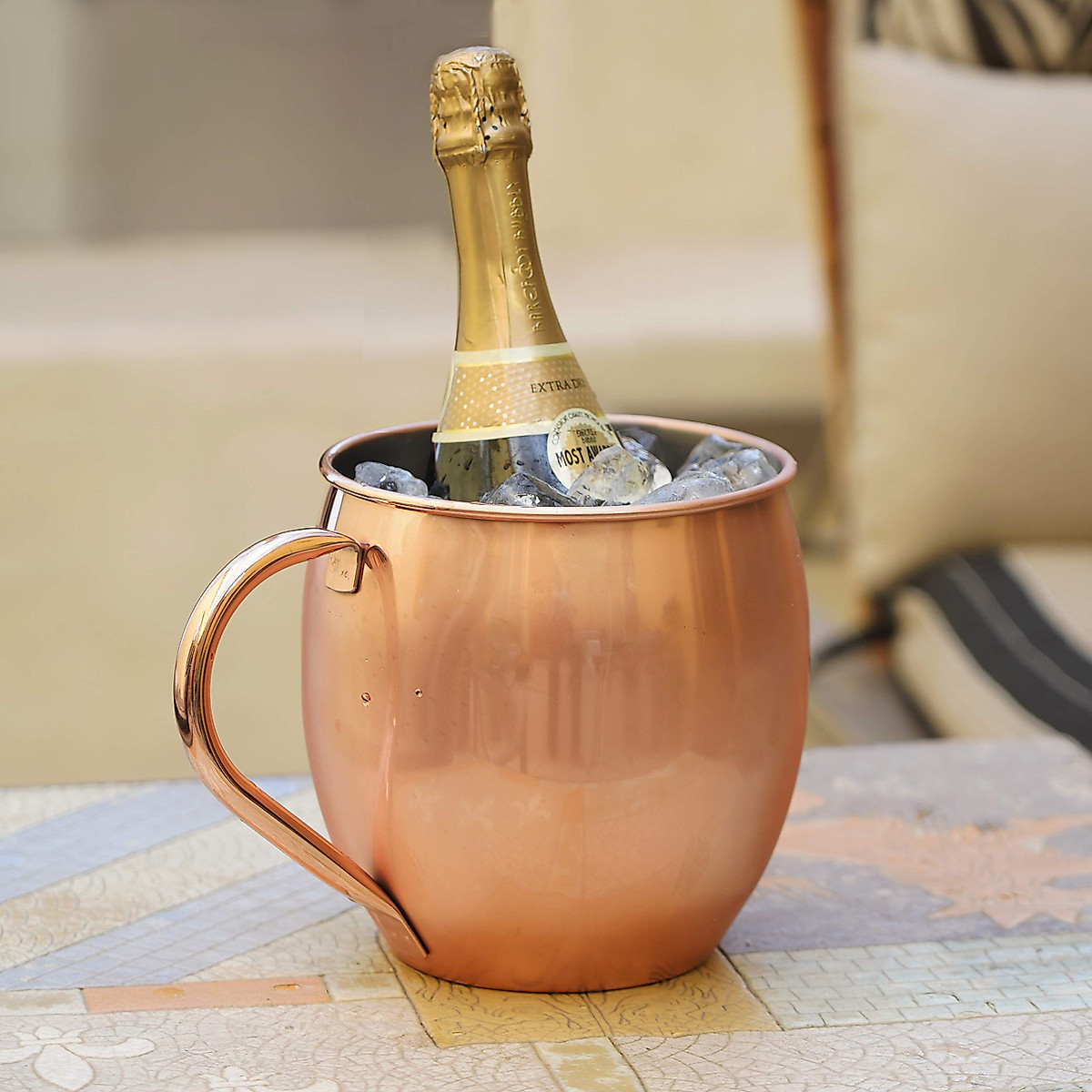 Oggi Jumbo Stainless Steel Moscow Mule Mug- 102oz Copper Plated Moscow Mule Cup, Cocktail Cart & Home Bar Accessories, Moscow Mule Mugs Make Great Gifts