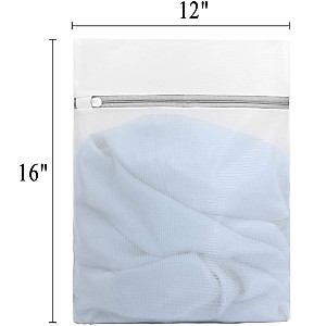 3Pcs Durable Fine Mesh Laundry Bags for Delicates 12 x 16 Inches (3 Medium)