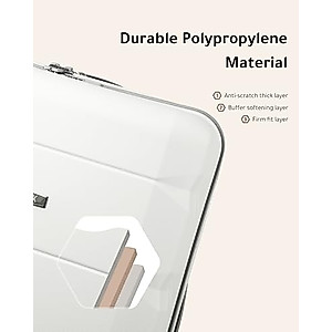 LUGGEX Checked Luggage with Spinner Wheels, PP Lightweight Suitcase for Travel (White, 28 Inch)