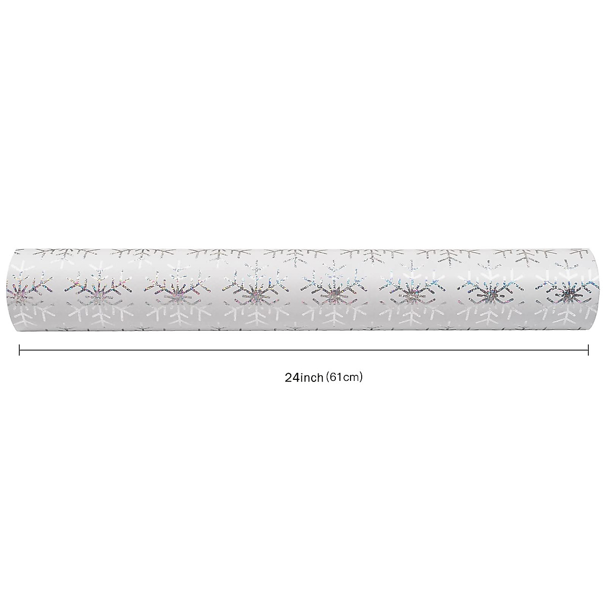 RUSPEPA Christmas Wrapping Paper, Jumbo Roll Wrapping Paper - White Shiney Snowflake Design for Holiday Gift Wrap - 24 Inches x 100 Feet