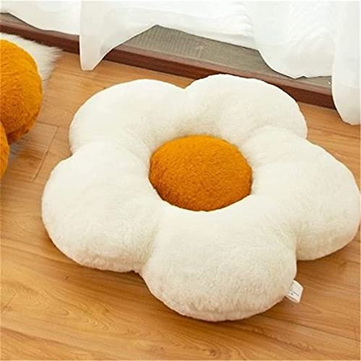 LANFIRE Flower Cushion Flower Throw Pillows Standard Pillows Patio Furniture Cushions Home Chair Pads (40 CM, White Brown)