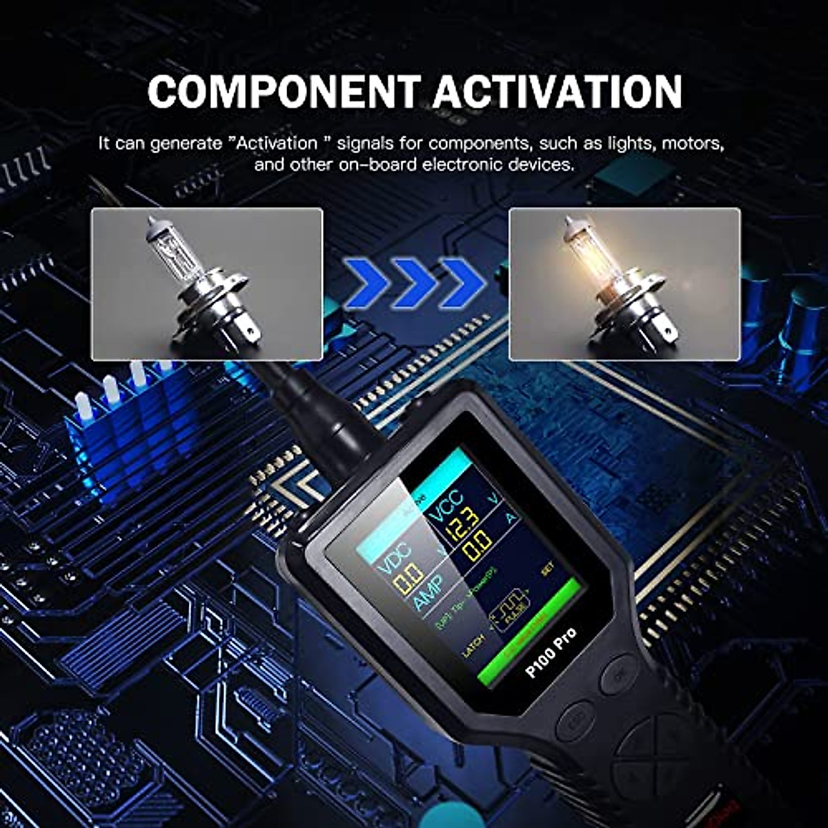 TopDiag P100 Pro Power Circuit Probe Kit, 9v-30v Automotive Circuit Tester 12V 24V AC DC Digital Voltage Tester, Multimeter Short Finder with Oscilloscope Component for Cars Truck