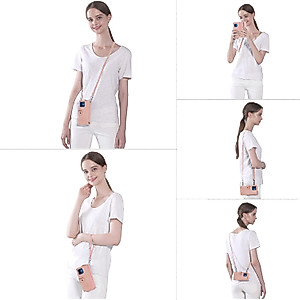 MODOS LOGICOS Crossbody Bag for iPhone 13 6.1" [Shoulder Wrist Straps] [Zipper Storage] [11 RFID Card Slots 3 ID Window] PU Leather Purse with Removable Inner Magnetic TPU Case - Rose Gold