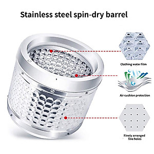 Clothes Washing Machines,SAFEPLUS Compact Mini Twin Tub Versatile Washer Machine with 8 lbs Washing &5 lbs Spin Dryer Load Cappacity Gravity Drain Pump and Drain Hose for Apartment Black