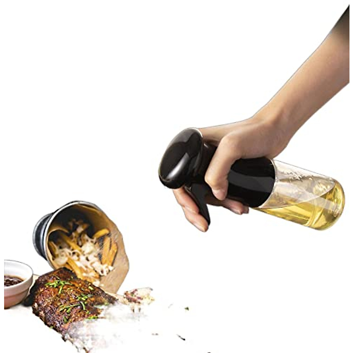 Poaisduie Glass Oil Dispenser Barbecue Cooking Oil Olive Oil Oil Controlling Bottle Kitchen Plastic Pneumatic Fuel Injector Spray Bottle