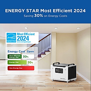 Moiswell 70 Pints Commercial Dehumidifier with Pump, Portable Crawl Space Dehumidifier for Basement and Home, Energy Star Most Efficient Certified, Automatic Defrost