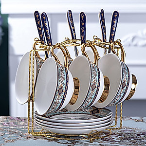 Coffee Cup Holder, Metal Iron Coffee Mug Holder with Hooks, Portable Modern Countertop Coffee Cup Tree Stand for Counter Home Office Decor