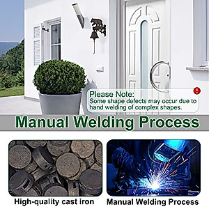 KAVSI Dinner Bell Heavy Duty Cast Iron Wall Hanging Bell, Bear Welcome Sign Decorative Bells, Indoor Antique Style Door Bell, Outdoor Wind Chimes Wall Mounted Bells for Church, School, Home Decor