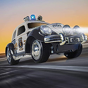 Top Race Remote Control Police Car, with Lights and Sirens | RC Police Car for Kids | Easy to Control, Rubber Tires, Heavy Duty Old Fashioned Style