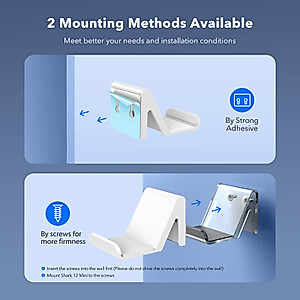 6amLifestyle 4 Pack Controller Wall Mount with Anti-Slip Pads for PS5 PS4 Xbox One Switch Pro Gamepad Controller Holder Adhesive/Screws, Universal Hanger Hook Accessories, White