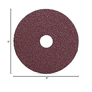BHA Aluminum Oxide Resin Fiber Sanding and Grinding Discs, 5” x 7/8”, 36 Grit - 25 Pack