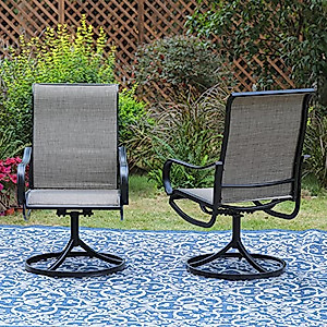 Sophia & William Patio Chairs Outdoor Swivel Dining Chairs Textilene Outdoor Furniture Chairs Set of 4 for Lawn Garden Backyard Weather Resistant-Black Frame