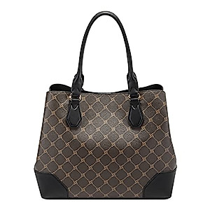 NINE WEST womens Brooklyn Jet Set Carryall SATCHEL, Brown/Black, One Size US