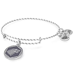 Alex and Ani Game of Thrones Expandable Bangle for Women, Winter is Coming Charm, Rafaelian Silver Finish, 2 to 3.5 in