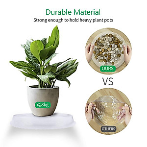 JOYSEUS Plant Saucers - 6 Pack of 14 Inch - Durable Plastic Plant Tray for Flower Pots, Clear Plant Saucer for Indoor Plants Pots & Outdoor Plants (6 Pack)