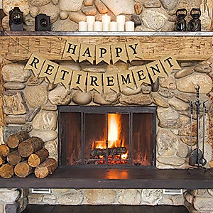Jute Burlap Happy Retirement Banner Retirement Party Bunting Garland Decoration Supply