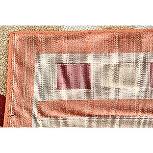 Unique Loom Outdoor Modern Collection Area Rug - Albuquerque (8' x 10' Rectangle, Burgundy/ Beige)