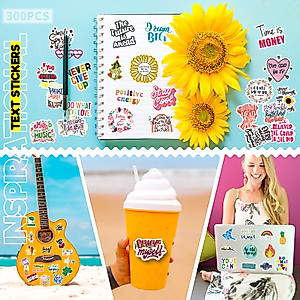 300pcs Inspirational Stickers for Teens, Adults, Motivational Encouraging Stickers for Laptop, Water Bottles, Waterproof Quote Stickers for Journal, Positive Back to School Stickers