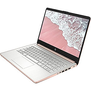 2022 HP Premium 14-inch HD Thin and Light Laptop, Intel Quad-Core Processor, 16GB RAM, 64GB Storage, Long Battery Life, Webcam, Bluetooth, HDMI, Wi-Fi, Rose Gold, Windows 11 + 1 Year Microsoft 365