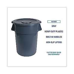 Boardwalk 32Glwrgra Round Waste Receptacle Lldpe 32 Gal Gray