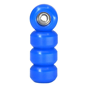 Teak Tuning Fingerboard Bearing Wheels, CNC Lathed, Blue, Set of 4