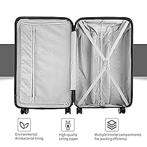 Fochier 3 Piece Expandable Luggage Set with TSA Lock, Hard Shell Rolling Suitcase Set with 4 Spinner Wheels for Women Man, 20 24 28 Inch