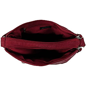 Bueno of California Smooth Faux Leather Shoulder, Spring Berry