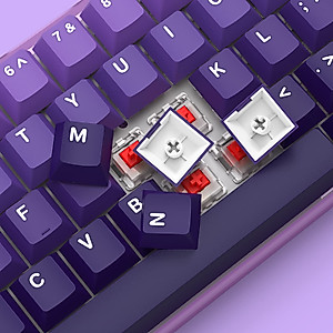 Womier PBT keycaps,Double Shot keycaps 75 Percent,Cherry Profile Keyboard keycaps,Gradient Purple Key Cap for Mechanical Gaming Keyboards（132key,only keycaps）