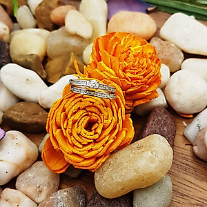 Dazzlingrock Collection 0.55 Carat (ctw) 10K Round Diamond Bridal Ring Engagement Wedding Band Set 1/2 CT, White Gold, Size 4