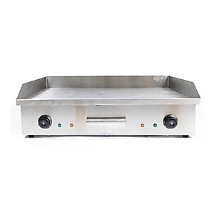 29 Inch Commercial Electric Griddle,110V 4400W Electric Countertop Griddle Flat Top Grill BBQ Hot Plate, Non-Stick Electric Griddle, Stainless Steel Flat Top Grill Adjustable Temperature 122-572°F