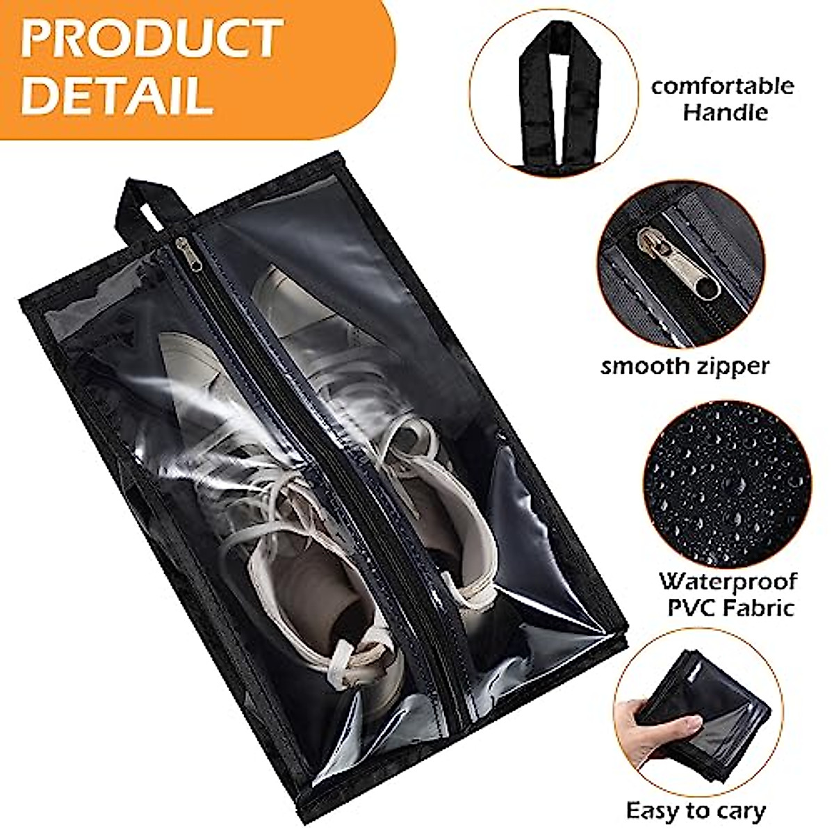 Windyun 20 Pcs Shoe Bags for Travel Waterproof Sneaker Bag Multi Color Shoe Carrier with Zipper Portable Shoe Pouch for Men Women