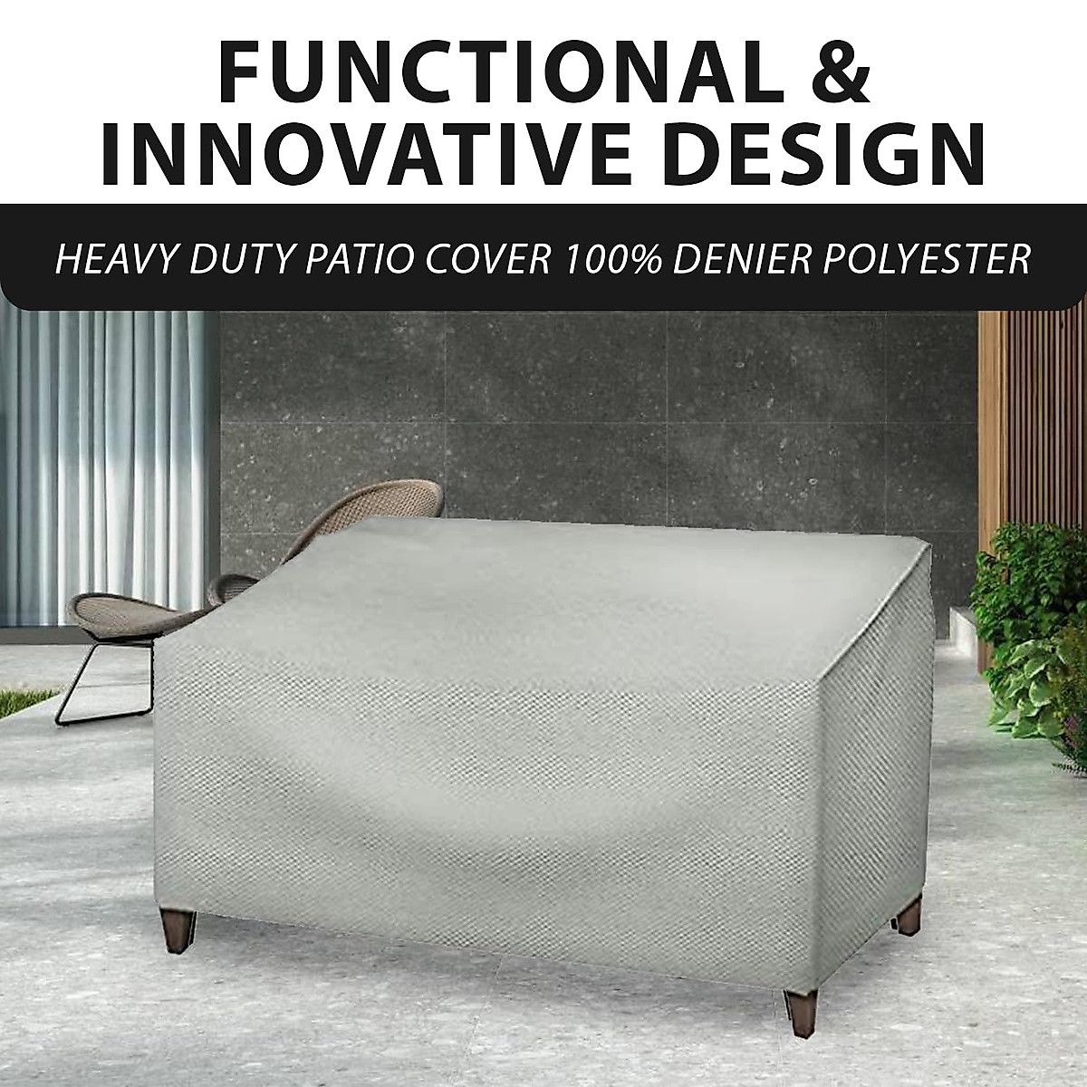 Patio Small Outdoor Loveseat Cover - Outdoor Patio Loveseat Washable - Heavy Duty Furniture 29x50x26 Inch Combo Cover