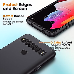 Dioxide Compatible for TCL 10L/TCL 10 Lite Phone Case, Soft TPU Silicone Case Shockproof Non-Slip Camera Protective Case Slim Cover for TCL 10L/TCL 10 Lite Phone Case, Black