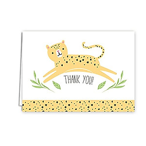 Jungle Animal Baby Child Thank You Greeting Cards / 36 Note Cards / 6 Safari Thanks Designs
